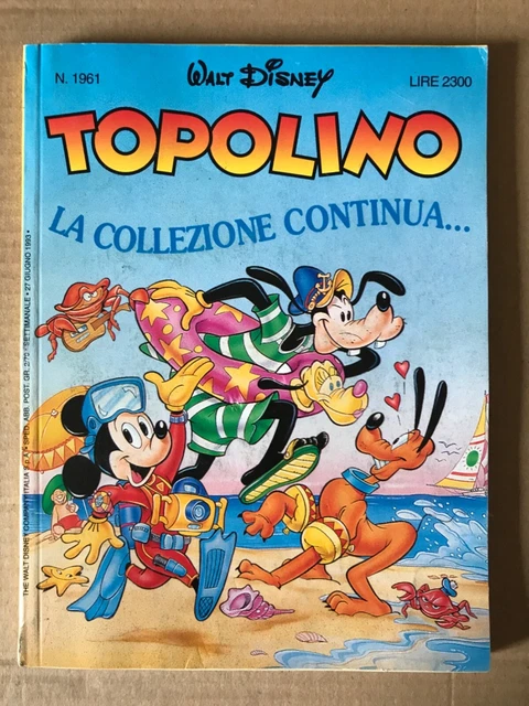 WALT DISNEY TOPOLINO Comic Book (Italian) #1961, JUNE 1993 (Mickey Mouse, etc) £4.99 - PicClick UK