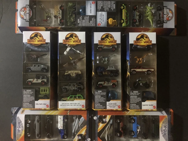 MATCHBOX JURASSIC WORLD Dominion & Top Gun Maverick 5 packs lot de 8 ...
