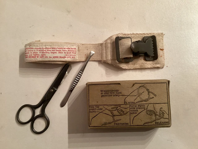 TRES RARE US Ww2 Tourniquet Scissors Forceps The George Luft-Mecical ...