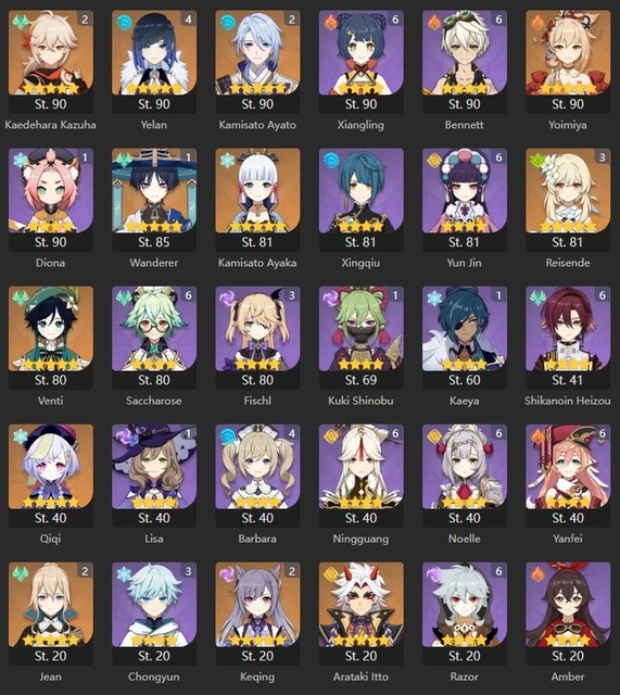 GENSHIN IMPACT EU AR56|Wanderer C1|Kazuha C2|Yelan C4|Ayato C2|70+ IF ...