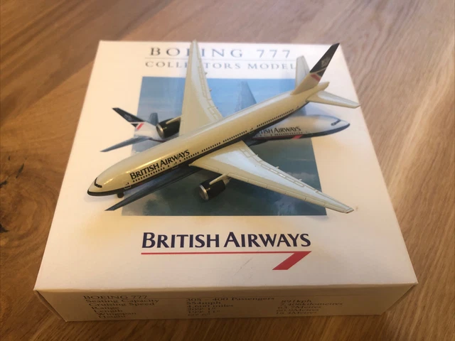 HERPA WINGS 1:500 British Airways Boeing 777 506304 Collectors Box £12. ...