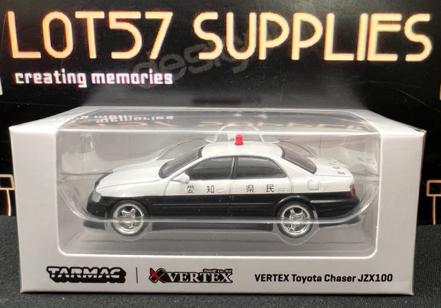 TARMAC WORKS GLOBAL64 VERTEX Chaser JZX100 noir/blanc police 1:64 EUR ...