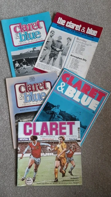 BURNLEY FC V Birmingham City Job Lot 5 Football Home Programmes 70s 80s ...