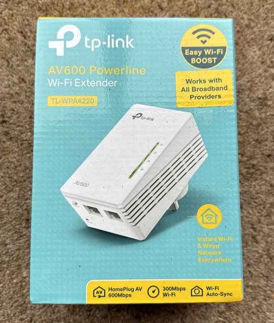 TP-LINK TL-WPA4220 WIFI AV600 ADD-ON POWERLINE Wi-Fi EXTENDER 1466 ...