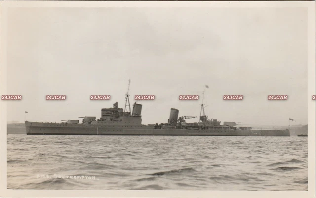 ROYAL NAVY RP Postcard. HMS "Southampton" Light Cruiser. Sunk during ...