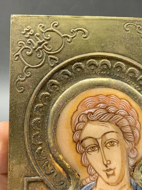 ANCIENNE ICONE ORTHODOXE Byzantine Byzantin Grèce Vierge Religiosa Christ EUR 29,90 - PicClick FR