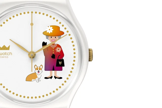 SWATCH 2022 HOW Majestic Queen Elizabeth Platinum Jubilee Watch ...