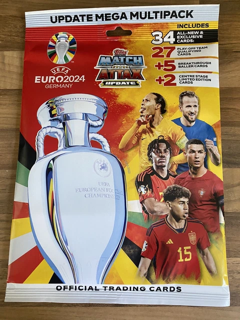 TOPPS MATCH ATTAX UEFA Euro 2024 Trading Cards Mega Update Multipack 34: Cards £9.99 - PicClick UK