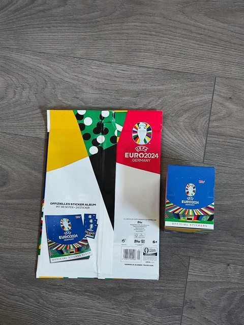 TOPPS UEFA EURO 2024 100xSticker Display + Starter Pack (24 Sticker ...