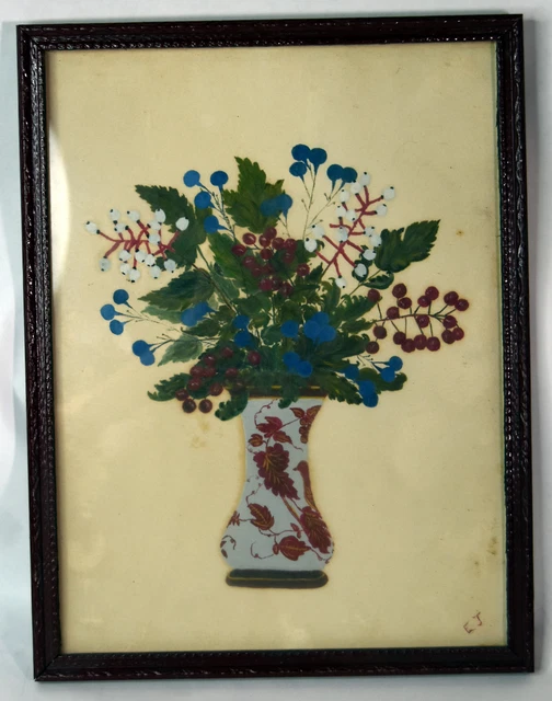 12& VINTAGE WATERCOLOR Painting Canadian Emma Jones Amazing Flowers Bouquet Vase £49.80 ...
