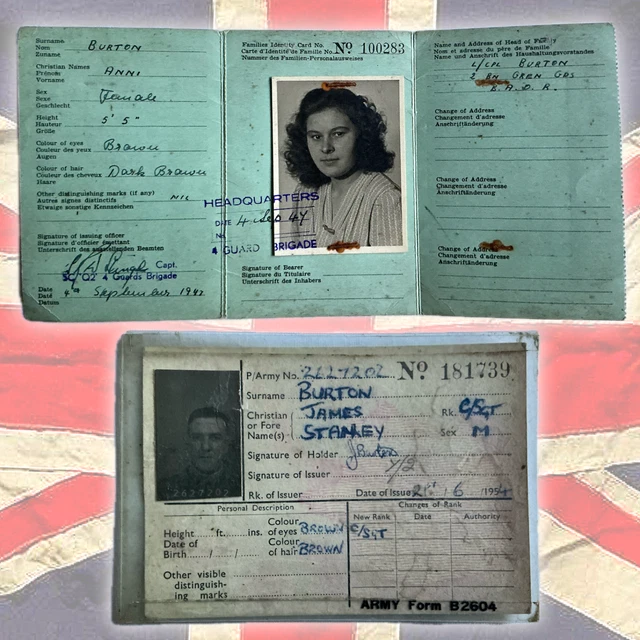 BRITISH ARMY IDENTITY Card 1950s with Families Identity Card - Soldier ...