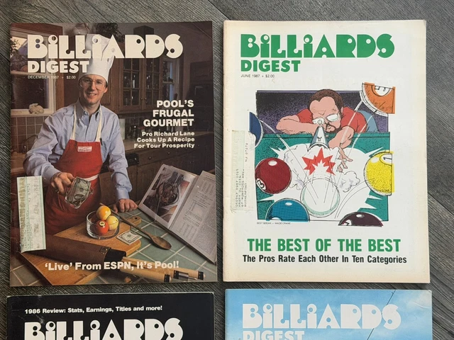 BILLIARD'S DIGEST 1987 Feb Apr June Dec 4pc Lot Vintage Shooting Pool ...