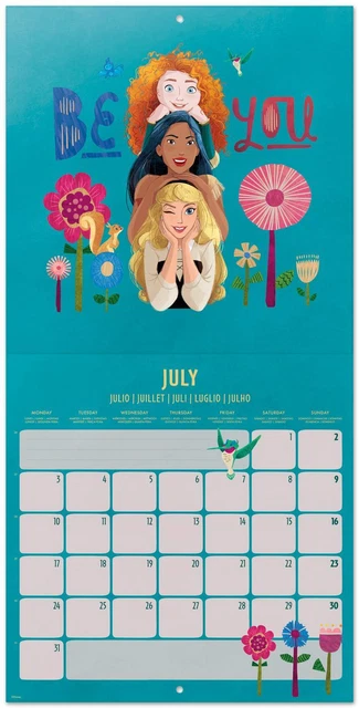 DISNEY PRINCESS CALENDAR 2023 Princesses Jasmine, Rapunzel, Cinderella ...