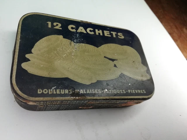 ANCIENNE BOÎTE CACHETS Kalmine Métadier Tours - Médicament - Tôle ...