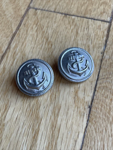 WWII WW2 GERMAN Navy Kriegsmarine Silver Uniform Buttons 22mm X 2 ...