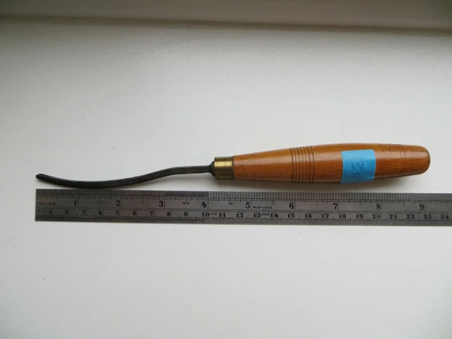 VINTAGE F. BRITTAIN Carving Chisel - 1/8" Sweep 10 Long Bent Chisel £20 ...