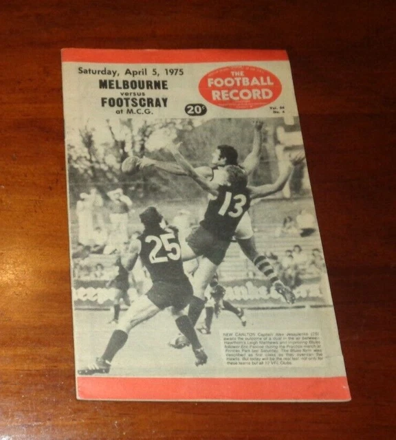 1975 VFL FOOTBALL Record Footscray v Melbourne $11.90 - PicClick AU