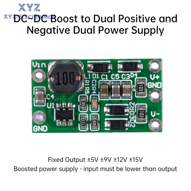 DC-DC BOOST MODULE Single to Positive/Negative Power Supply DC3-15V to ...