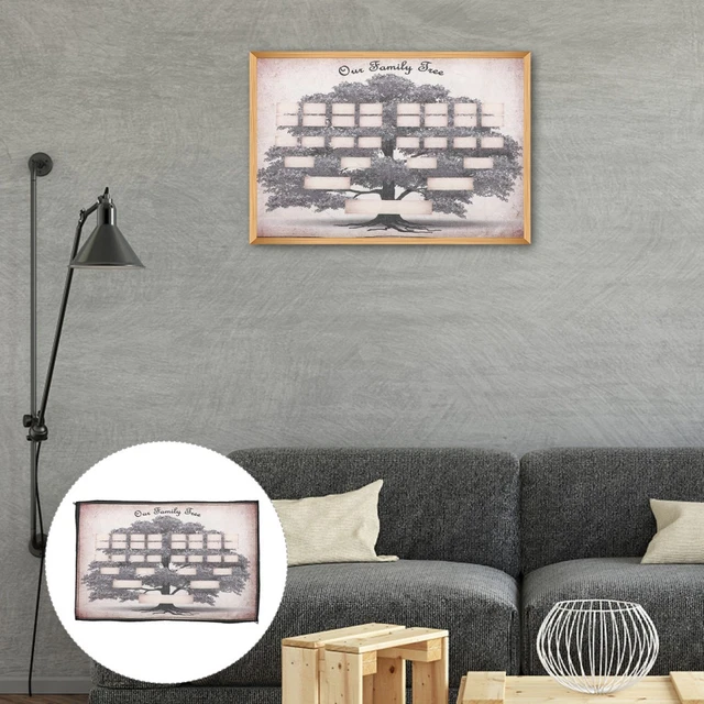FAMILY TREE TEMPLATE Ancestry Chart Poster Home Decor Blank Genealogy ...