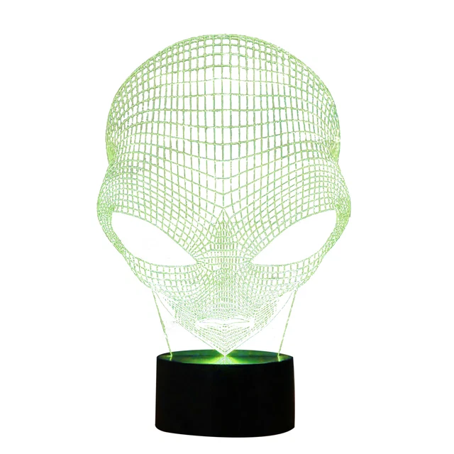 7 COLOR CHANGING UFO 3D ET Martian Alien Led Table Lamp Night Light ...