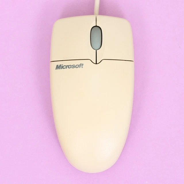 VINTAGE MICROSOFT WHEEL Mouse PS/2 Mechanical Computer Mouse w/ Scroll ...