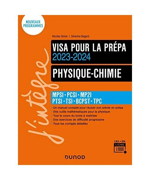 PHYSIQUE-CHIMIE - VISA pour la prépa 2023-2024: MPSI-PCSI-MP2I-PTSI-TSI ...