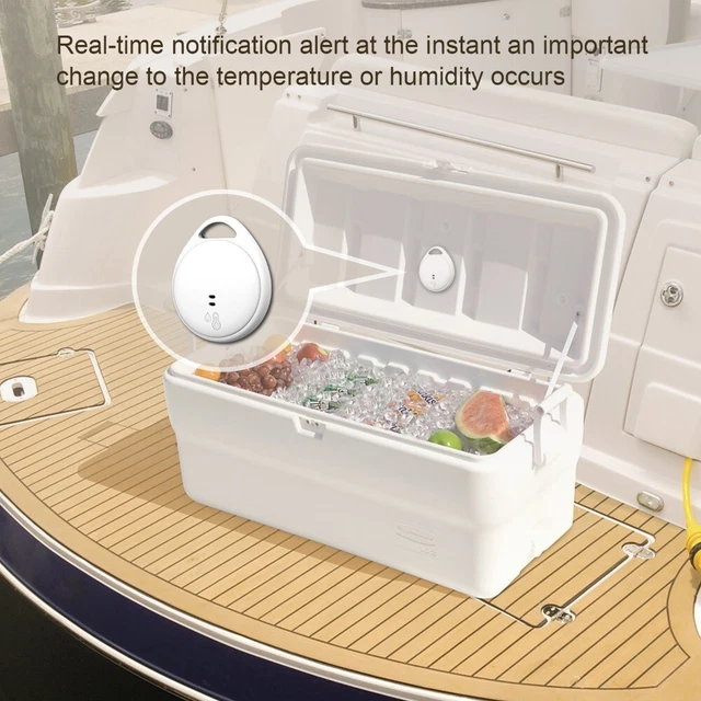 PORTABLE TEMPERATURE SENSOR Bluetooth Hygrometer Humidity Sensor Fridge ...