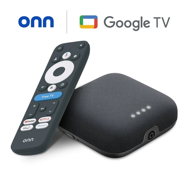 ONN 4K PRO Streaming Device Google TV Hands-Free Voice Control & Dolby ...