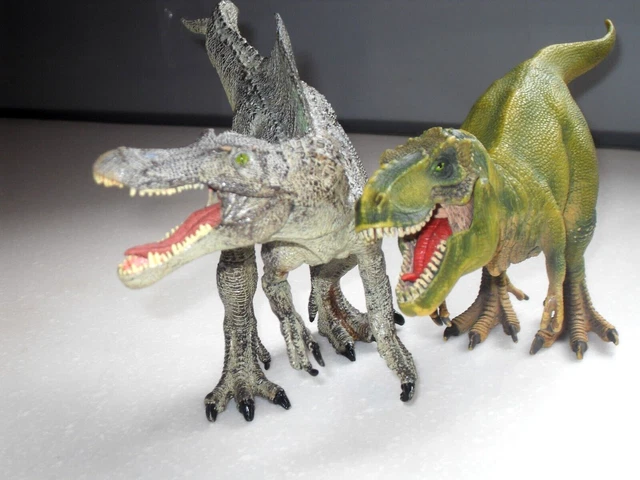 SCHLEICH DINOSAUR T-REX Tyrannosaurus Rex & Spinosaurus Model Toy ...