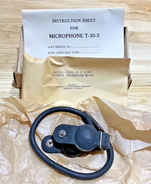 WW2 US ARMY Signal Corps T-30 S Throat Microphones With Neck Clip New ...