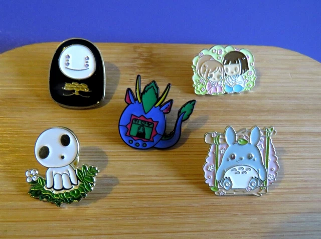 SET 5 ANIME Studio Ghibli Inspired Totoro Haku Kodama No Face Enamel ...