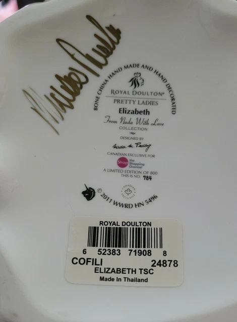 ROYAL DOULTON PRETTY Ladies ELIZABETH. HN 5496. LTD edition of 800 ...