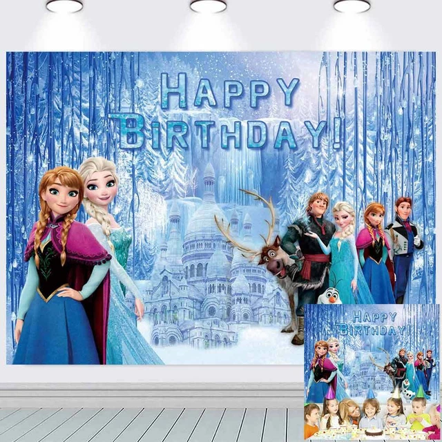 ELSA PRINCESS FROZEN Party Supplies Birthday Backdrop Banner for Girls ...
