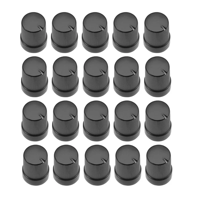 20PCS 6MM INSERT Shaft 10x14mm Plastic Potentiometer Rotary Knob Pots ...