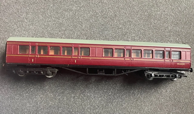 BACHMANN OO GAUGE BR 57' LMS 1st 2nd CLASS CORRIDOR COACH M3541M ...