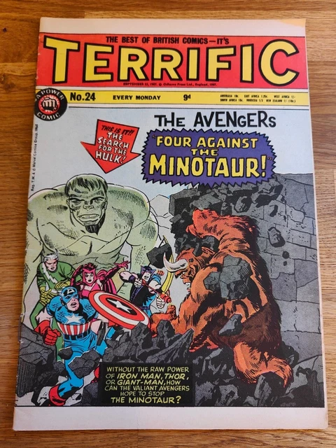 COMIC - BRITISH Marvel UK It's Terrific No #24 Sep 23rd 1967 Avengers ...