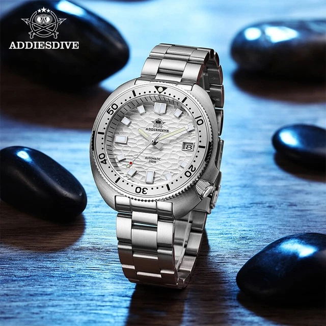 CAPTAIN WILLARD ADDIESDIVE 6105 Automatic Diver Watch Seiko NH35 White ...