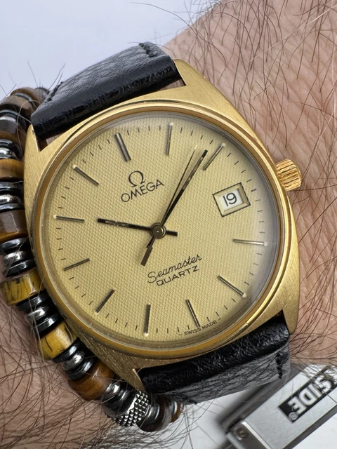 VINTAGE OMEGA SEAMASTER Texture Honeycomb Dial Stunning 1977 Mens Watch ...