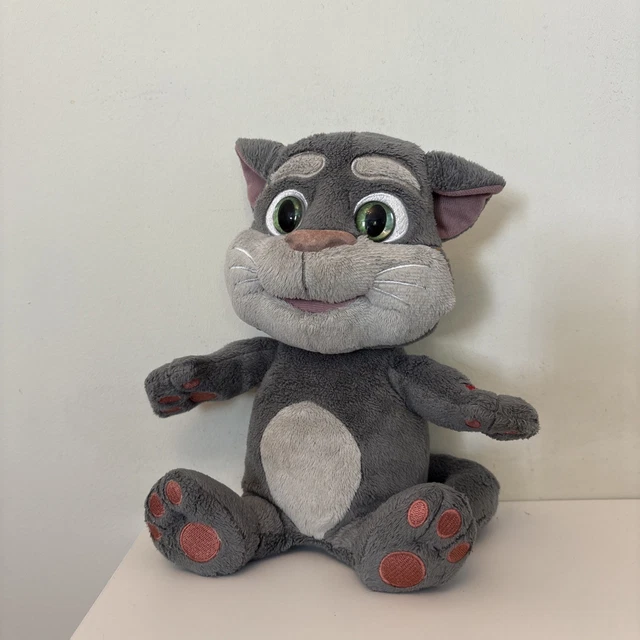 TALKING TOM CAT Repeats Voice Sounds Soft Toy Plush 10" Dragon-i Tested ...
