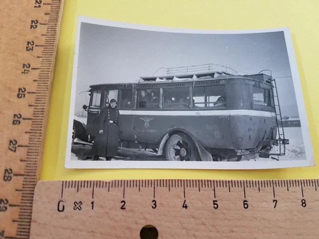 FOTO PHOTO OLDTIMER WW2 Militär Deutsche Reichspost Bus Nutzfahrzeug ...