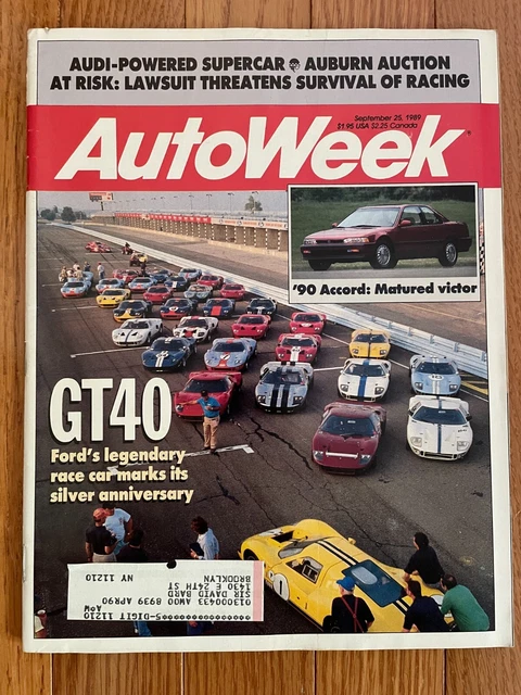 VINTAGE AUTOWEEK MAGAZINE with Ford GT40 Silver Anniversary Cover ...