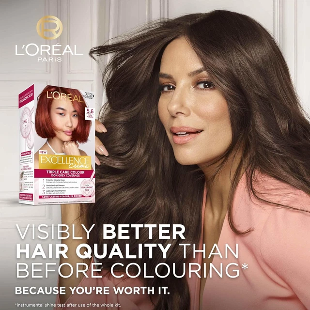L'ORÉAL PARIS EXCELLENCE Creme, 5.6 Rich Auburn (100 Percent Grey ...