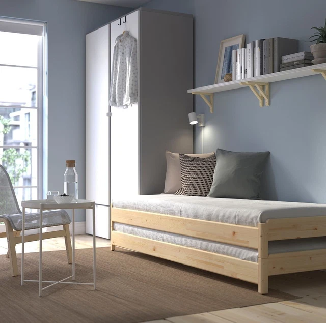 IKEA STACKABLE BED wood two double bed good condition £156.70 - PicClick UK