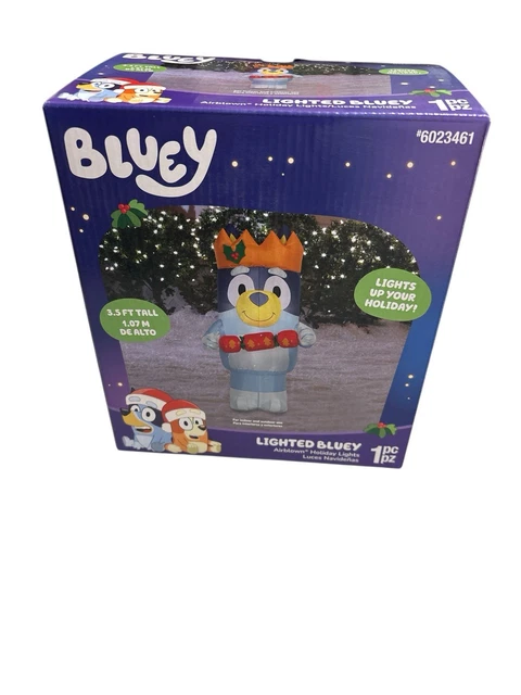 GEMMY BLUEY CHRISTMAS Cracker 3.5 Ft Lighted Christmas Inflatable Yard ...