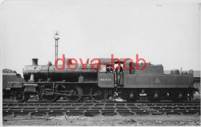 RAILWAY PHOTO LMS Ivatt 2MT 46436 Fleetwood c1950 2-6-0 Loco £1.35 ...