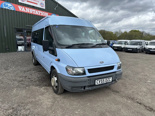 2005 FORD TRANSIT LWB 2.5L Diesel 15 Seater Minibus High Roof Van Low ...