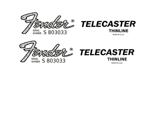 FENDER TELECASTER THINLINE Guitar Decal Headstock Decal Waterslide Logo ...