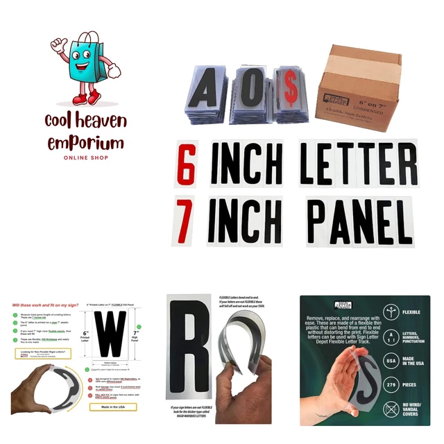 CHANGEABLE OUTDOOR SIGN Letters 6” Portable Flex Letters 279 Count ...