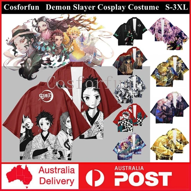 DEMON SLAYER KIMETSU no Yaiba Cosplay Costume T-shirts Cloak Kimono ...