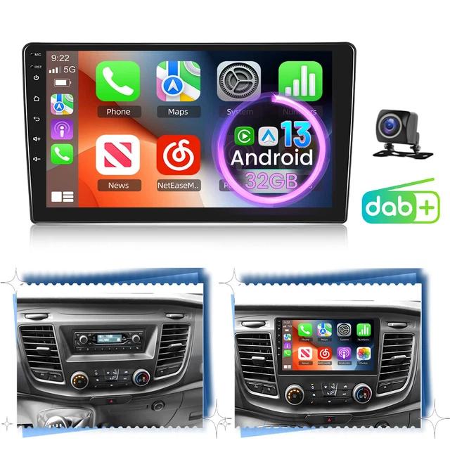 DAB+ AUTORADIO ANDROID 13 GPS Nav Carplay Für 1Din Ford Transit Custom 2018-2023 EUR 153,99 ...
